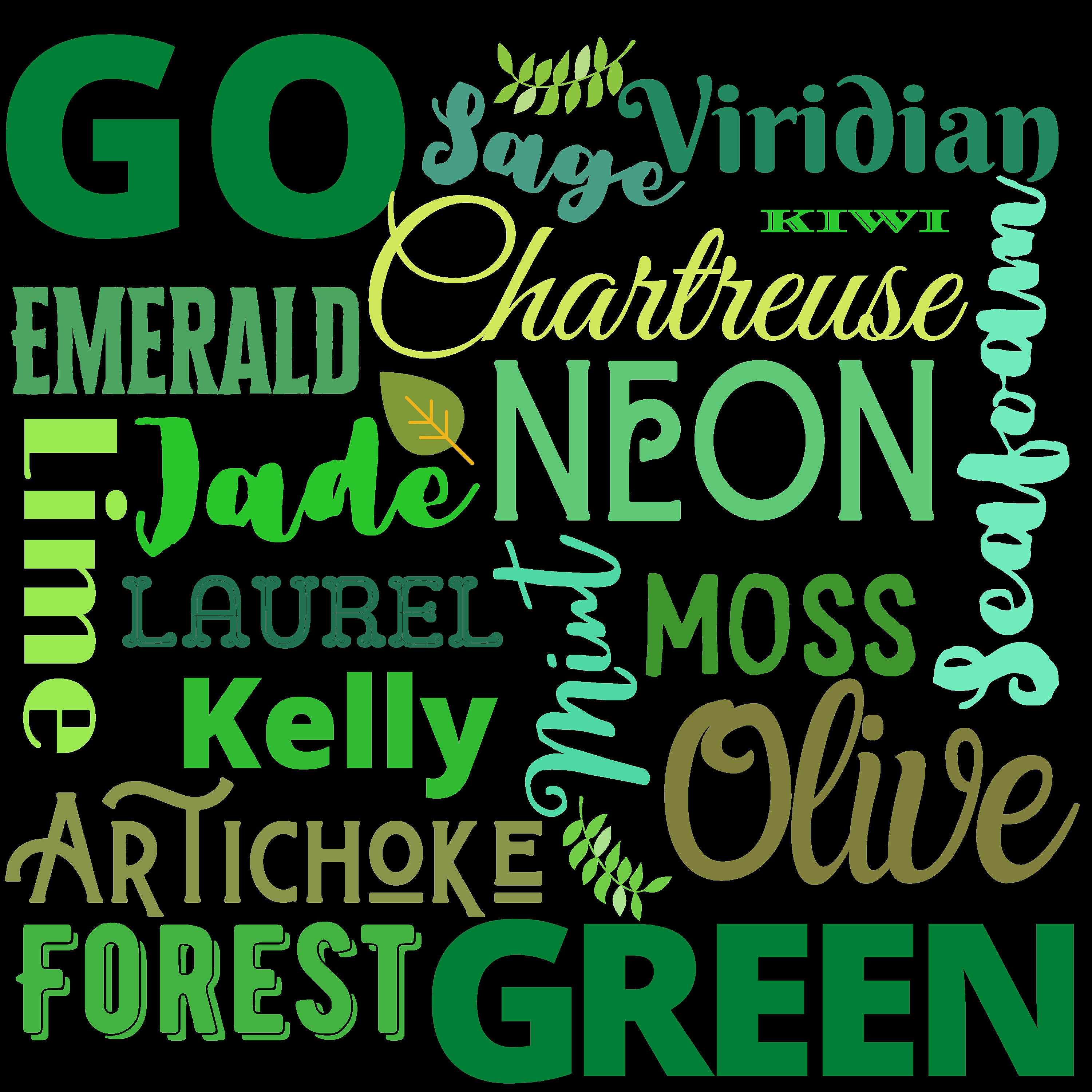 Go Green Word Art, Shades of Green, Great for Bags, Tee Shirts, JPG ...