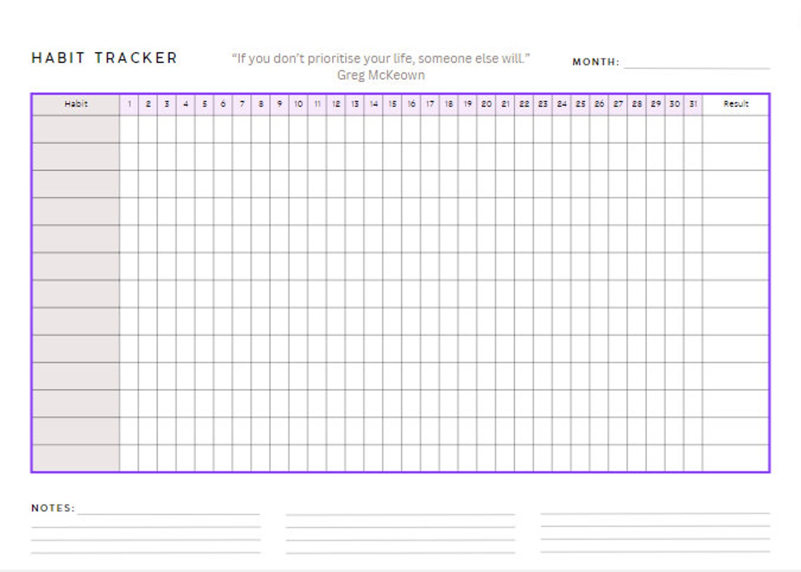 Monthly Habit Tracker, Digital Download, Print Out, Editable on Canva ...