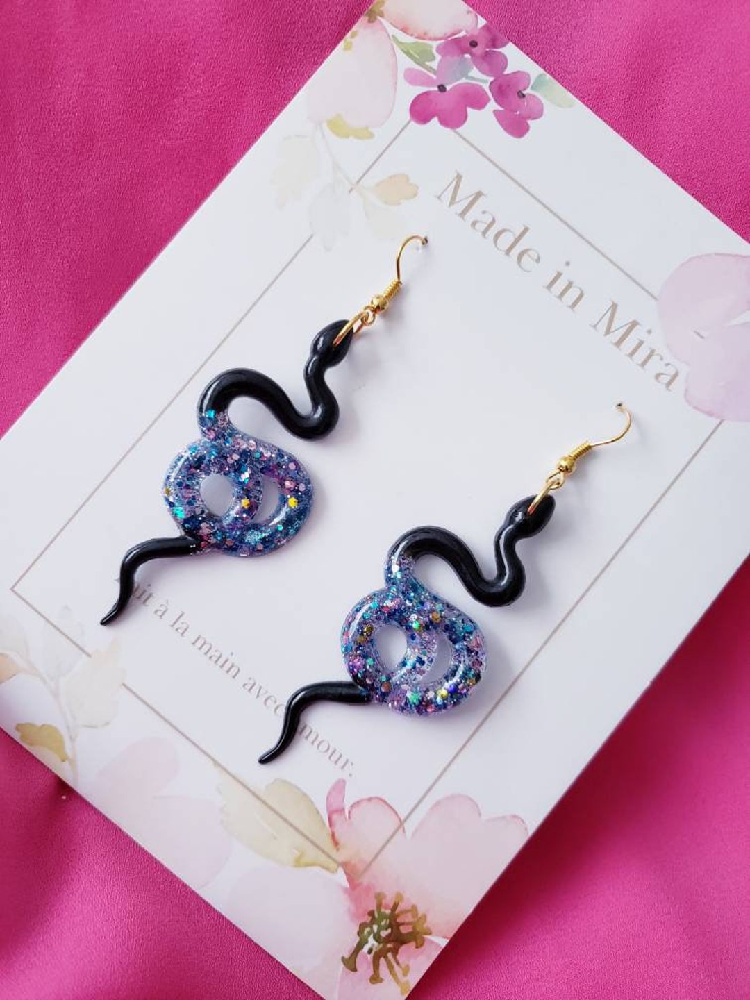 The Royal Python /shiny Hanging Earrings/snake/love Sequins/confetti ...