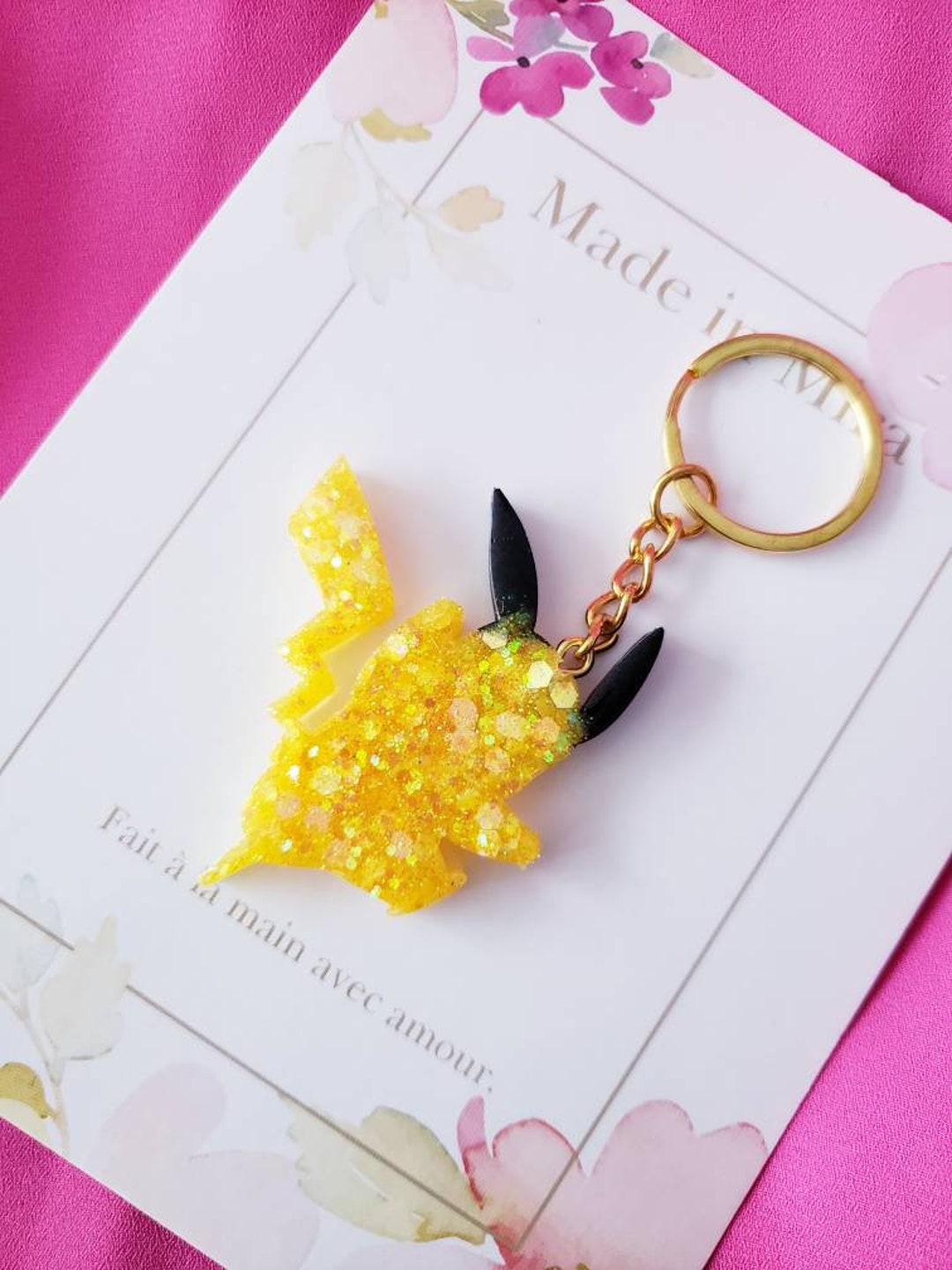 Love Glitter/ Shiny/ Pikachu/ Tai Chi/ Fish/ Unicorn Keychains - Etsy