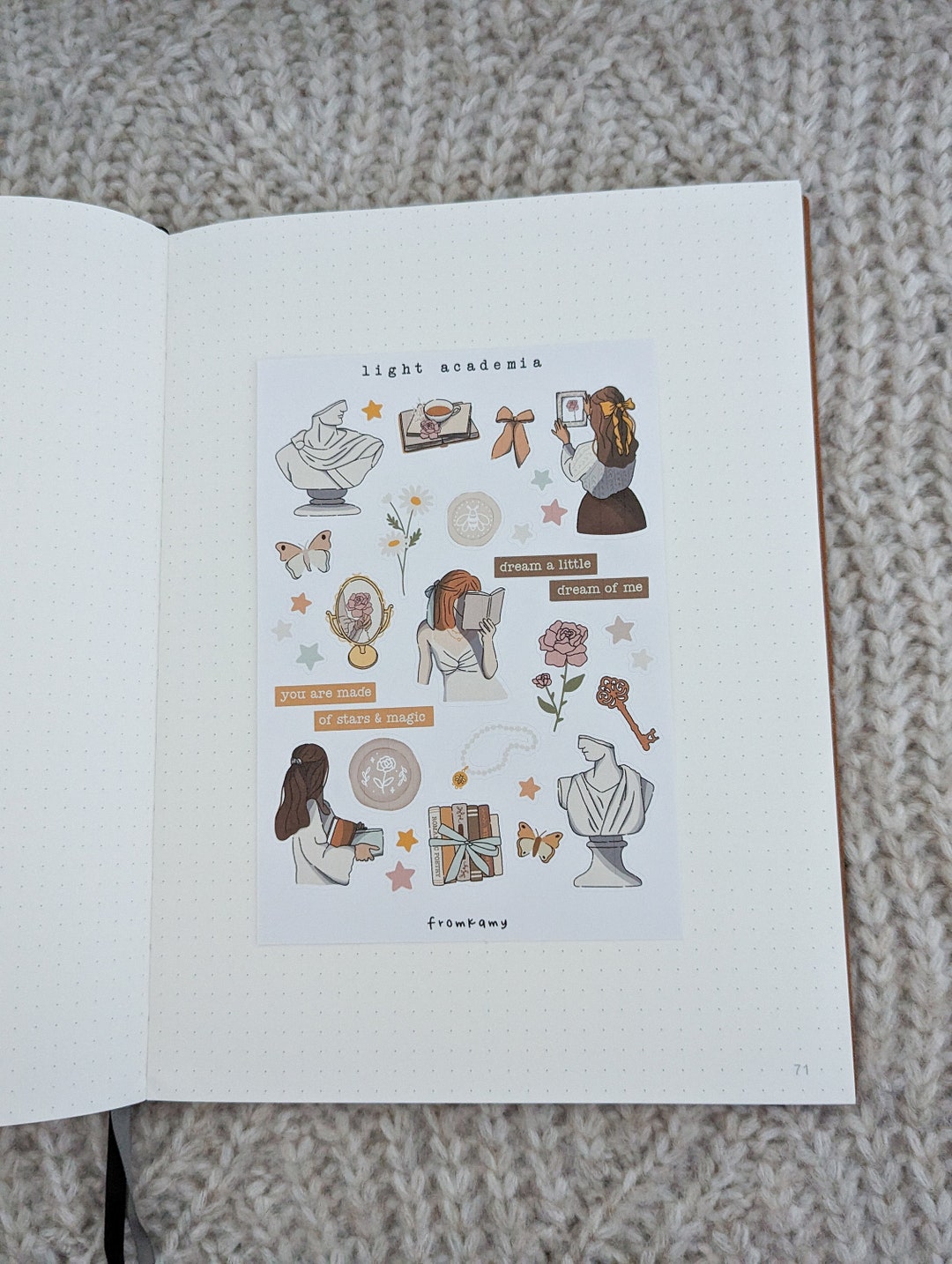 Light Academia | Sticker Sheet, Journaling Stickers, Bujo Stickers ...