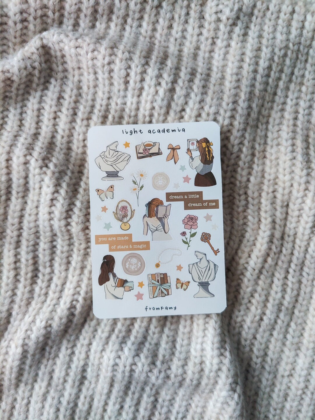 Light Academia Sticker Sheet Journaling Stickers Bujo - Etsy