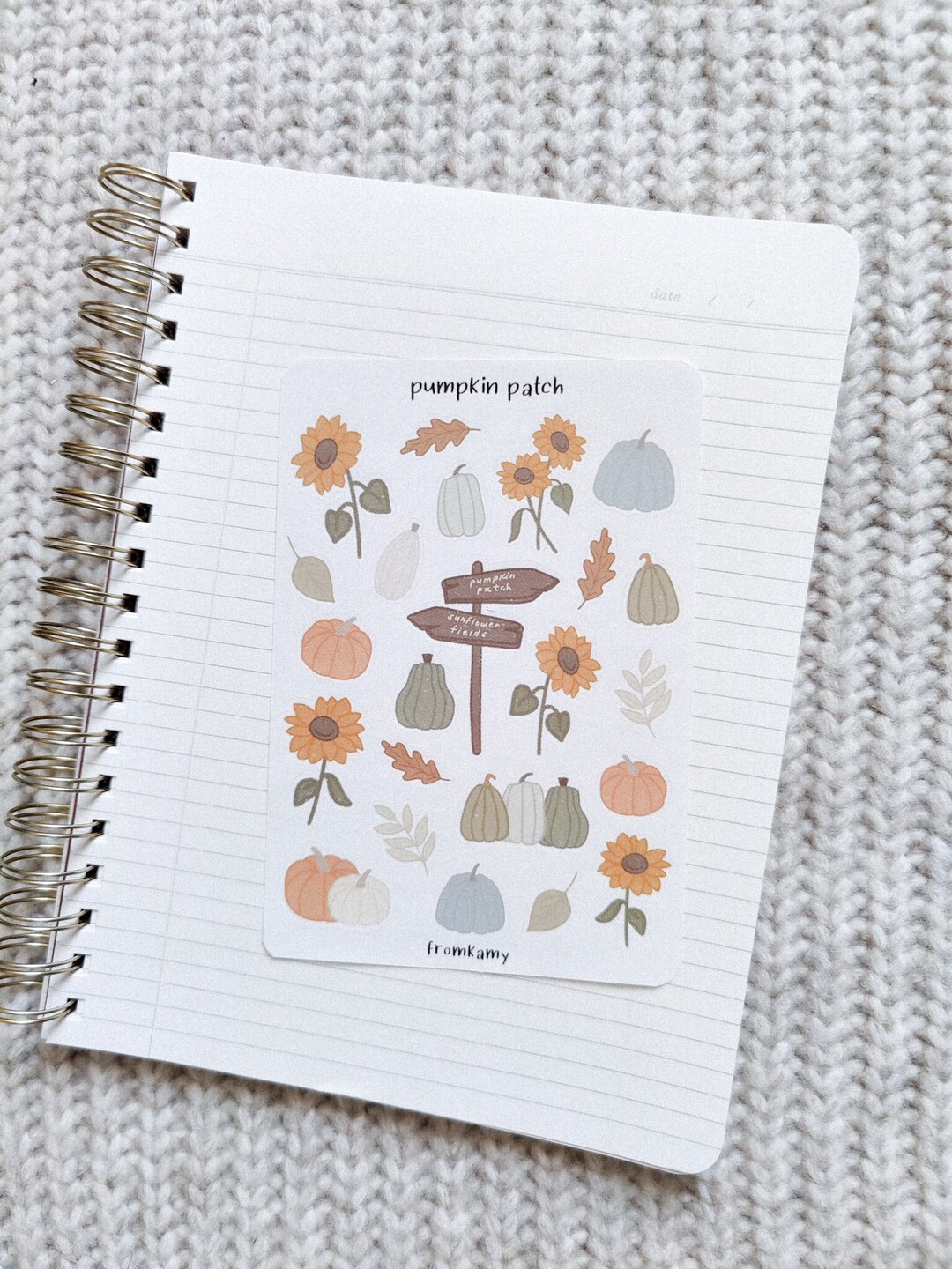 Pumpkin Patch Sticker Sheet Snail Mail Stickers Bujo - Etsy