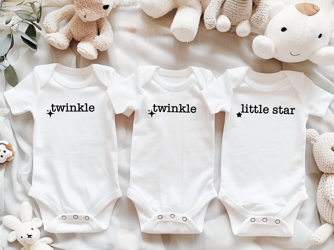 Twinkle Twinkle Little Star Baby Onesies, Triplets Gift, Present for ...