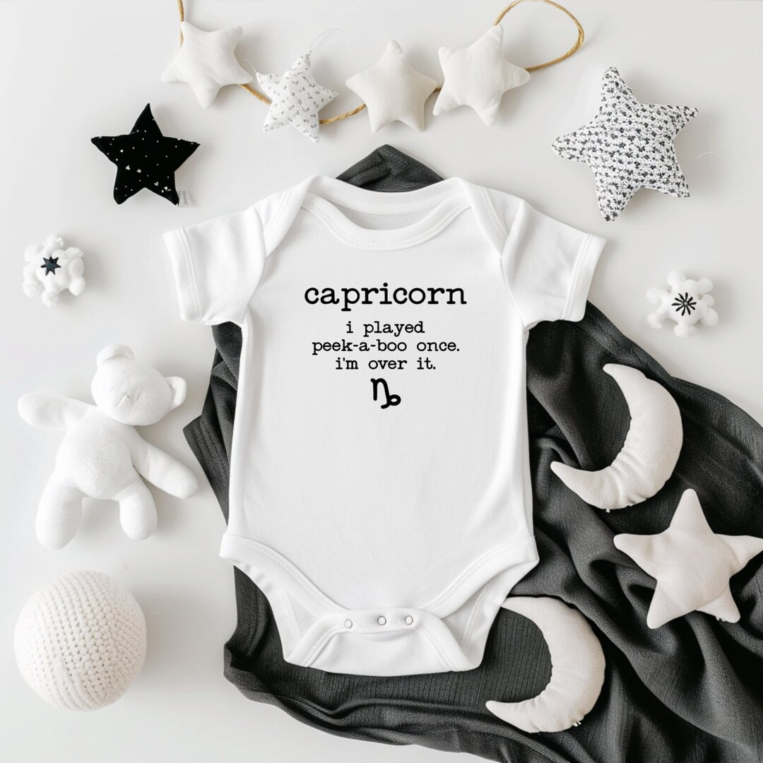 Capricorn Zodiac Sign Baby Onesie, Astrological Baby Gift, Celestial ...
