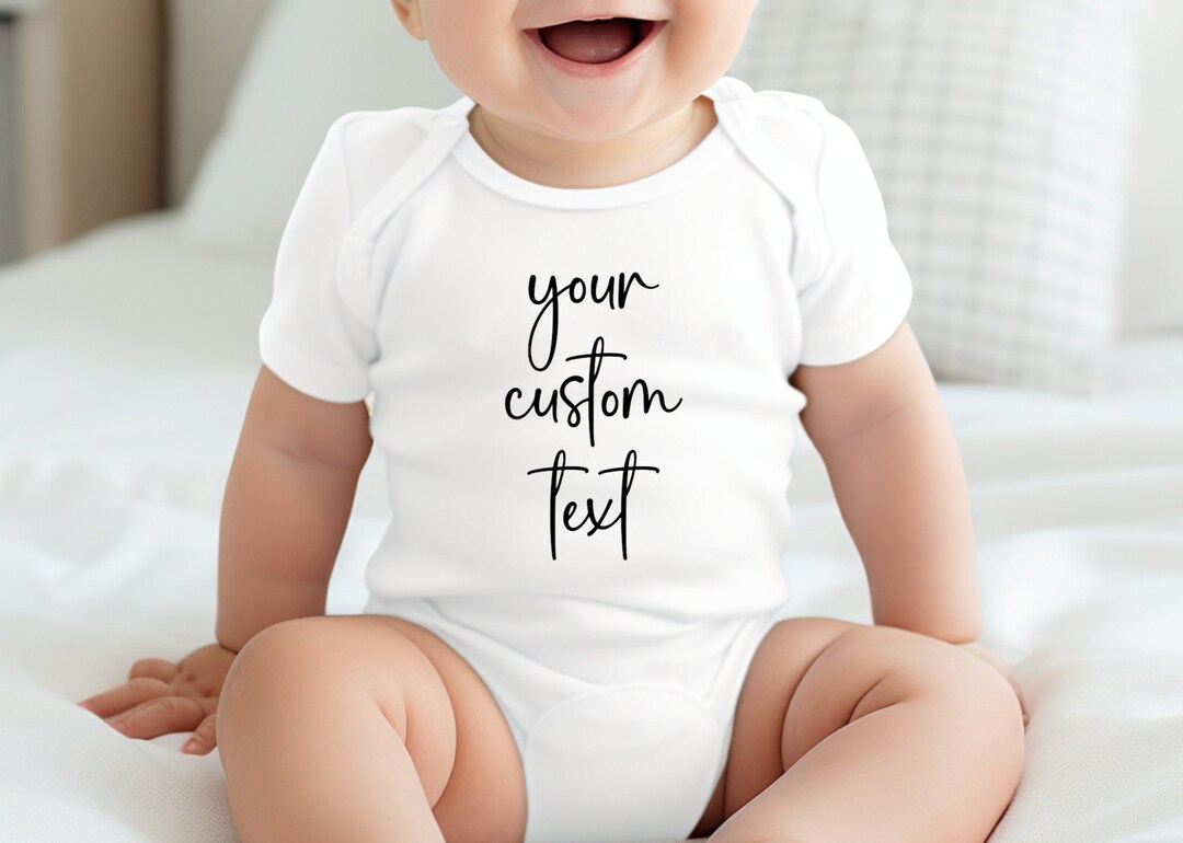Custom Text Baby Onesie®, Personalized Baby Onesie®, Custom Order Baby ...