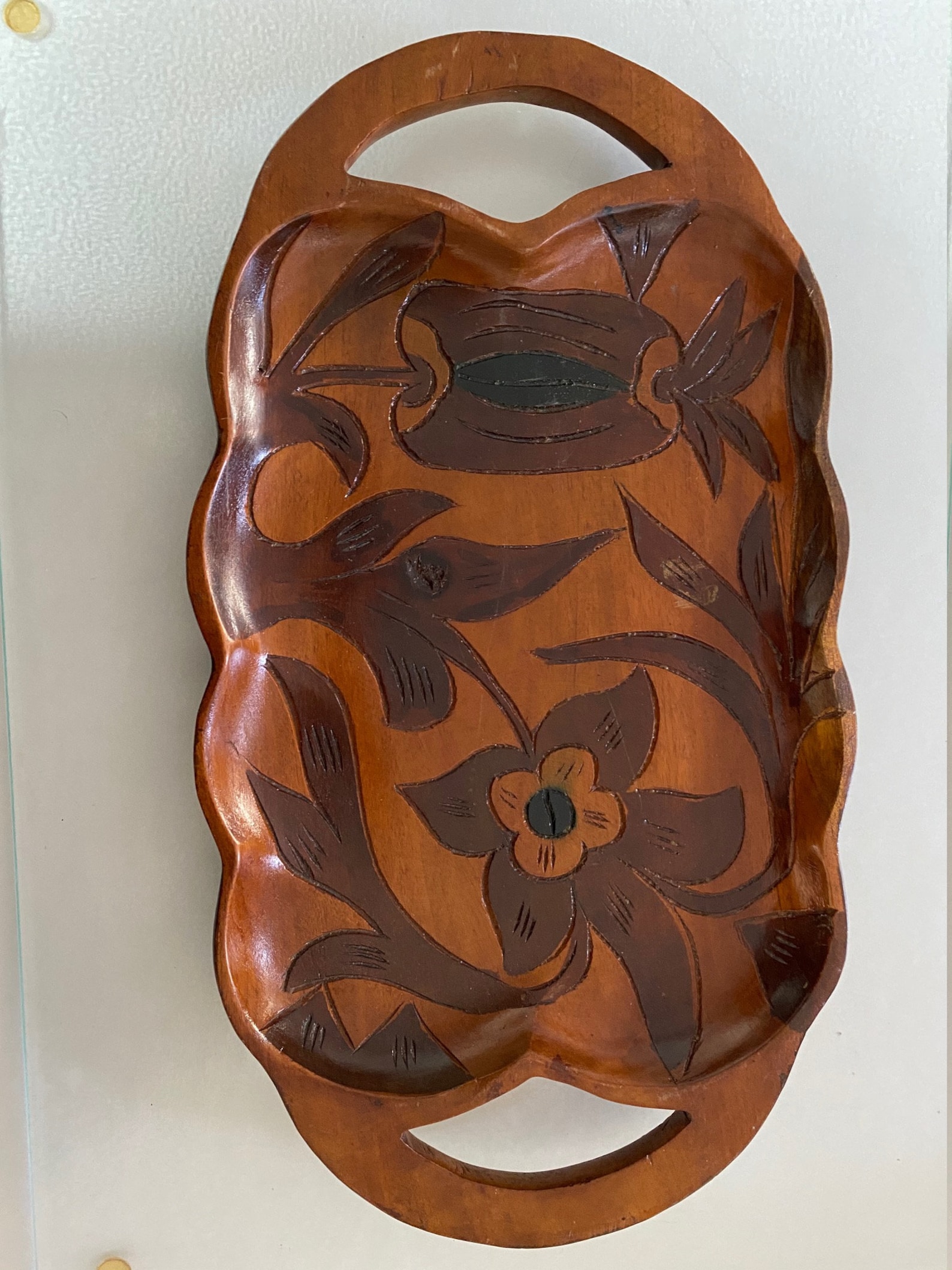 Vintage Caribbean Hand-carved Wooden Tray - Etsy