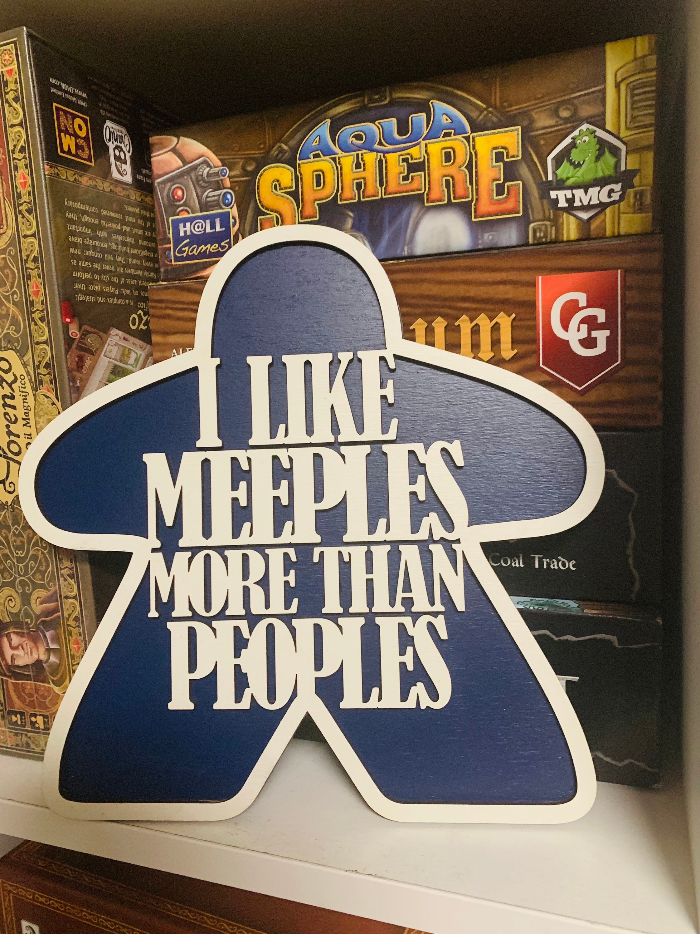 Meeple Sign I Like Meeples More Than Peoples | Etsy