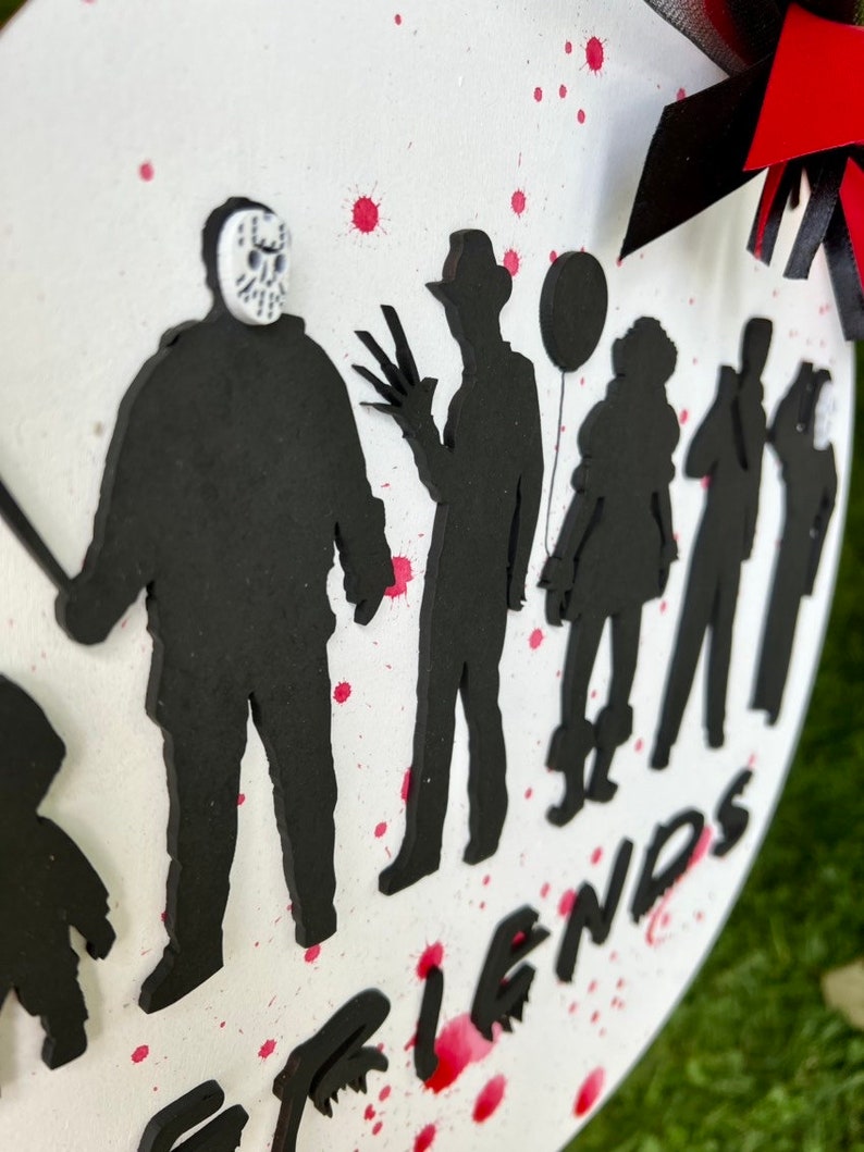 Horror Movie Friends Sign Door Hanger Halloween Decor - Etsy