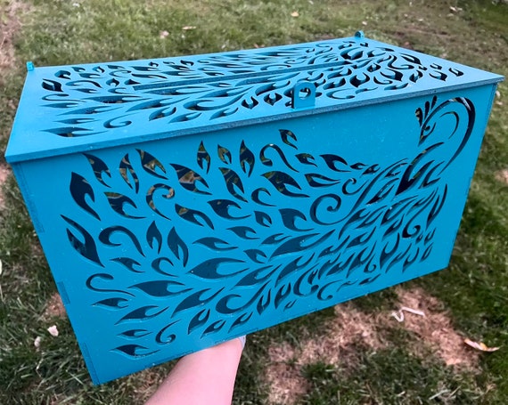 Peacock Card Box for Weddings Anniversaries Parties - Etsy