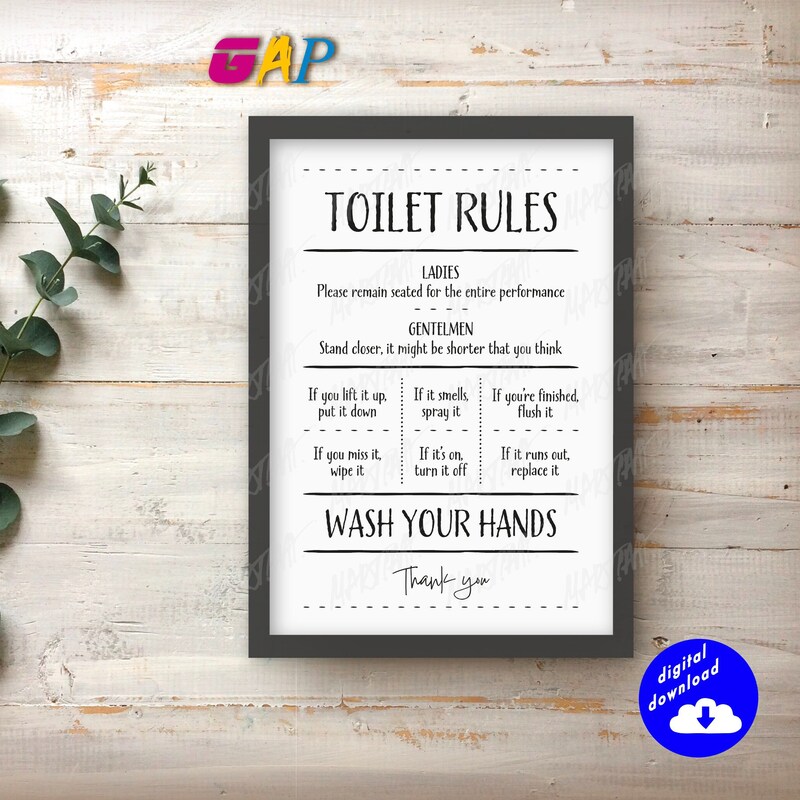 Bathroom Rules Svg - Etsy