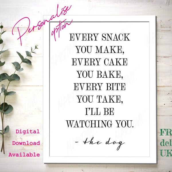 Every Bite You Take Ill Be Watching You Poster - Etsy UK