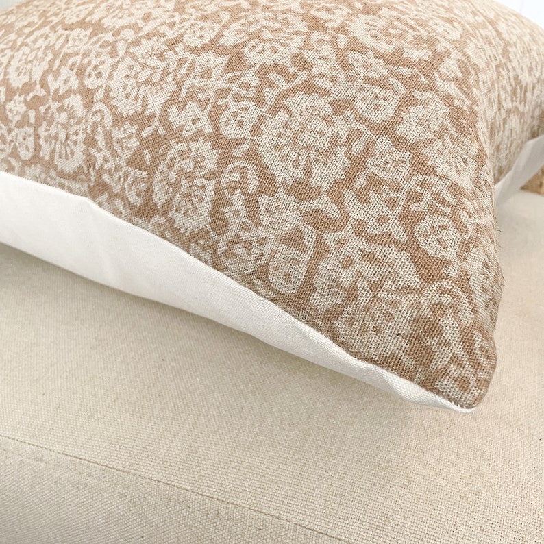 Palmer Muted Terracotta Floral Handblock Pillow Cover Rust - Etsy