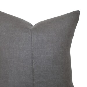 Logan | Slate Gray Linen Pillow Cover | Grey Natural Linen Designer ...