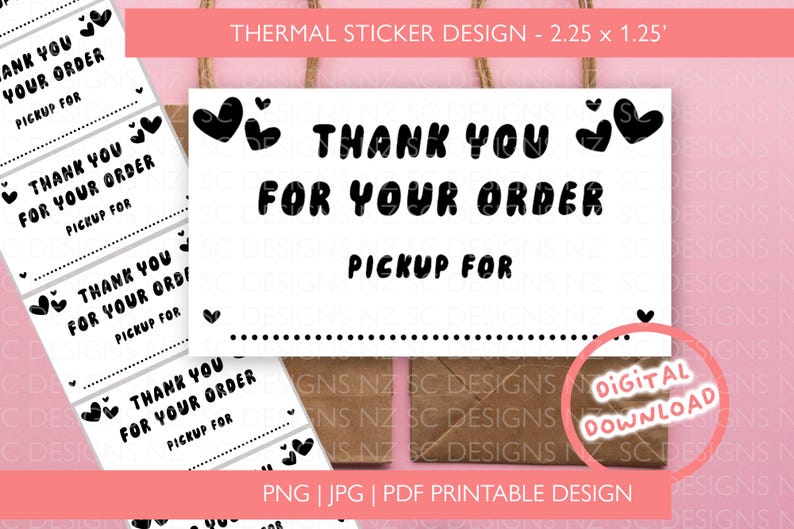 Pick up Sticker for Thermal Printer PNG | Local Pickup Sticker | Small ...