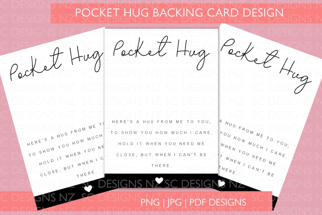 Printable Pocket Hug Backing Card | PDF PNG Jpg Pocket Hug Template ...