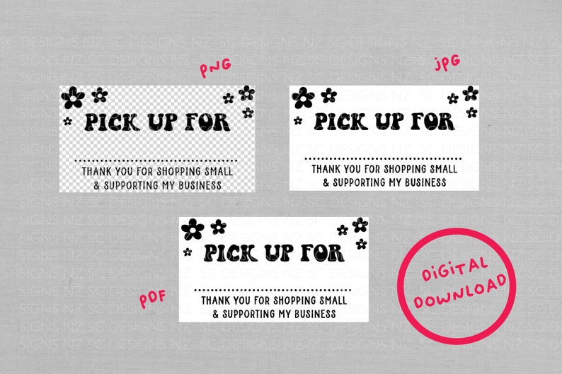 Pick up Sticker for Thermal Printer PNG Local Pickup Sticker - Etsy