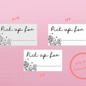 Pick up Sticker for Thermal Printer PNG | Local Pickup Sticker | Small ...