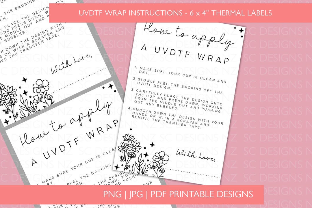 6x4" UVDTF Wrap Instructions Label for Thermal Printer PDF | Uvdtf ...