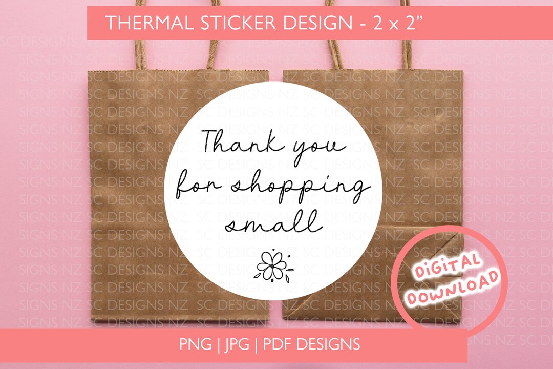 Thank You for Shopping Small Sticker for Thermal Printer PNG | Shop ...