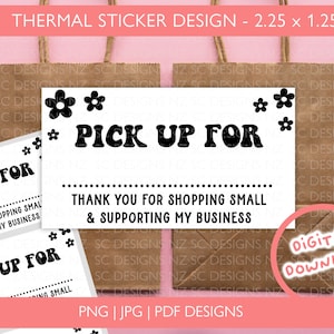 Pick up Sticker for Thermal Printer PNG | Local Pickup Sticker | Small ...