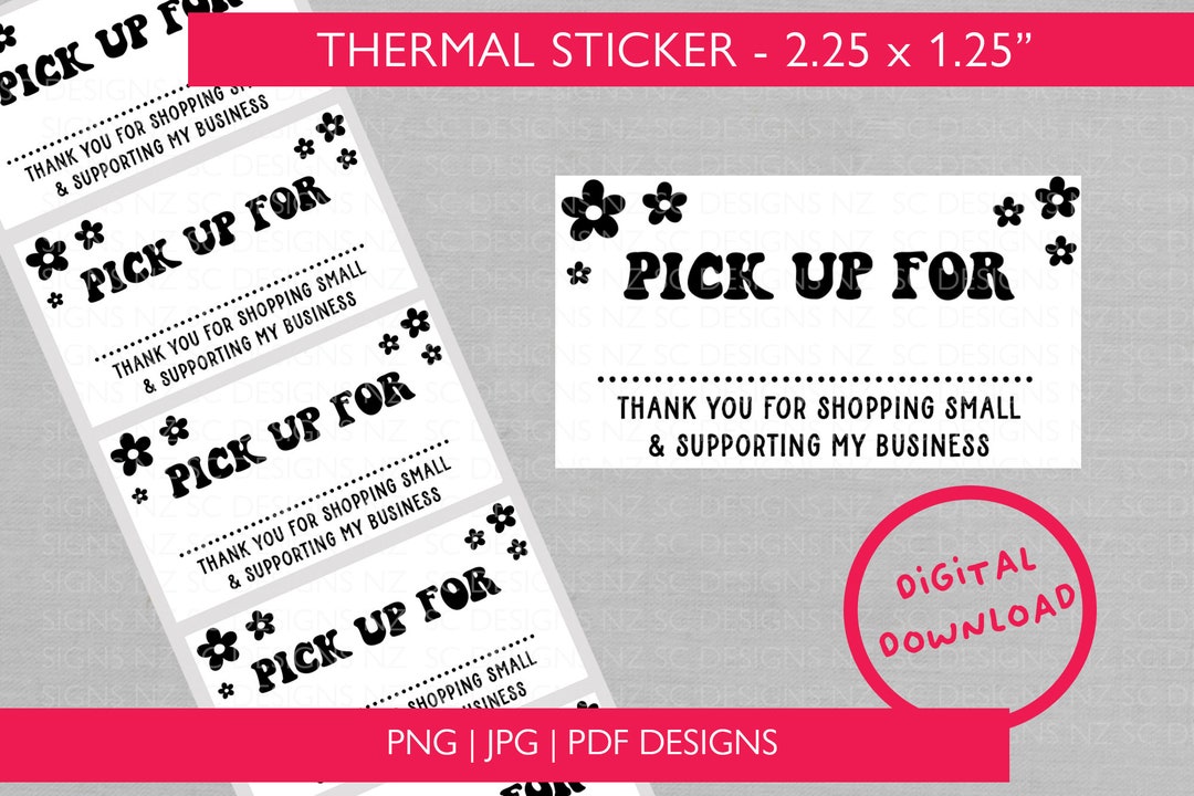 Pick up Sticker for Thermal Printer PNG Local Pickup Sticker - Etsy