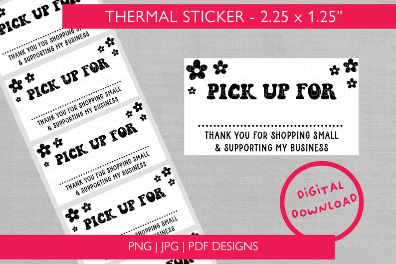 Pick up Sticker for Thermal Printer PNG Local Pickup Sticker - Etsy