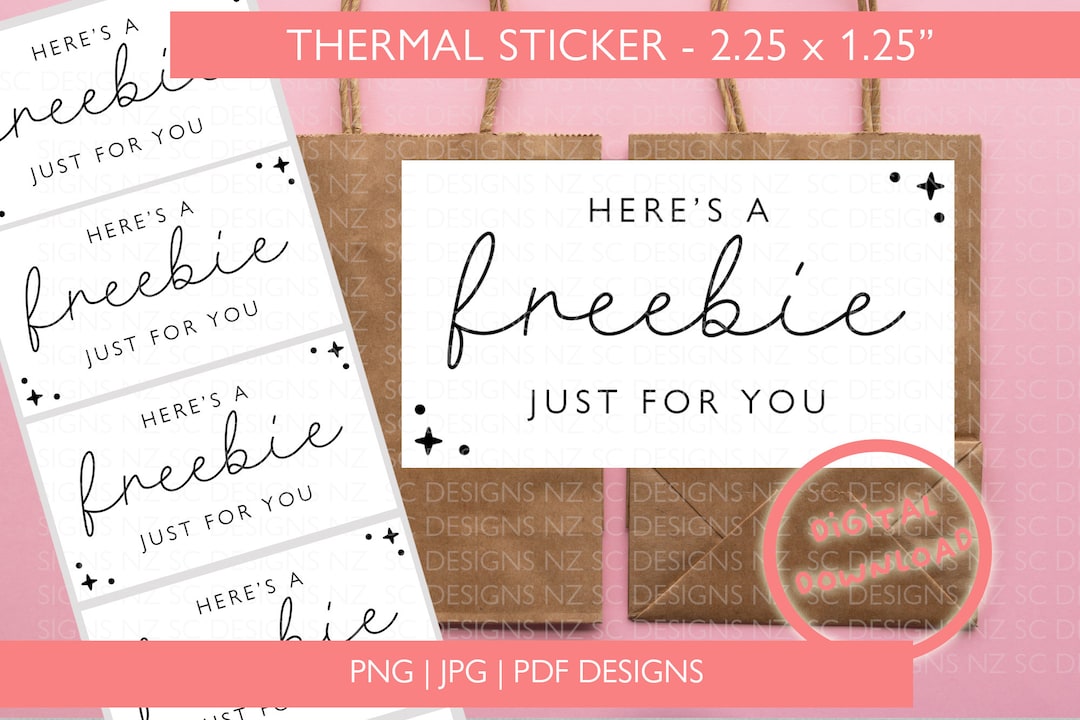 Freebie Sticker for Thermal Printer PNG | Free Stuff Sticker | Small ...