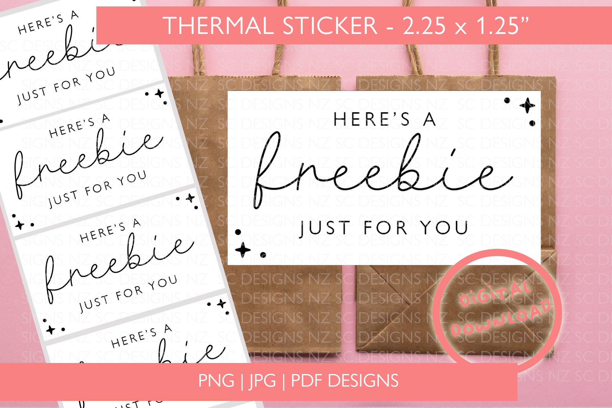 Freebie Sticker for Thermal Printer PNG | Free Stuff Sticker | Small ...