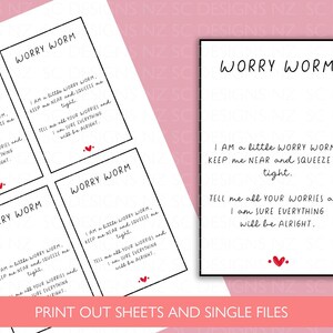Printable Worry Worm Poem Backing Card | PDF PNG Jpg Worry Worm ...
