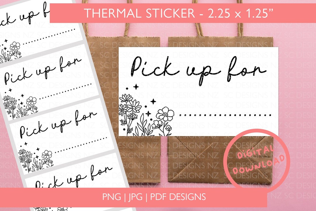Pick up Sticker for Thermal Printer PNG Local Pickup Sticker - Etsy