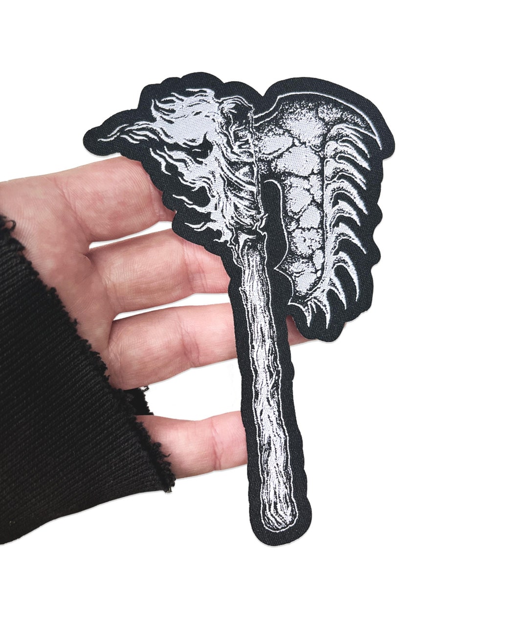 Fiery Weapon Enchant Battle Axe Patch Embroidered Patch Battle Vest 2h ...