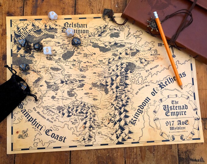 Large (A3) Custom Hand Drawn Fantasy Map Print - Etsy