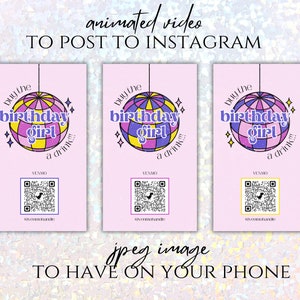 Buy the Birthday Girl A Drink Instagram Story Template | Disco Retro ...