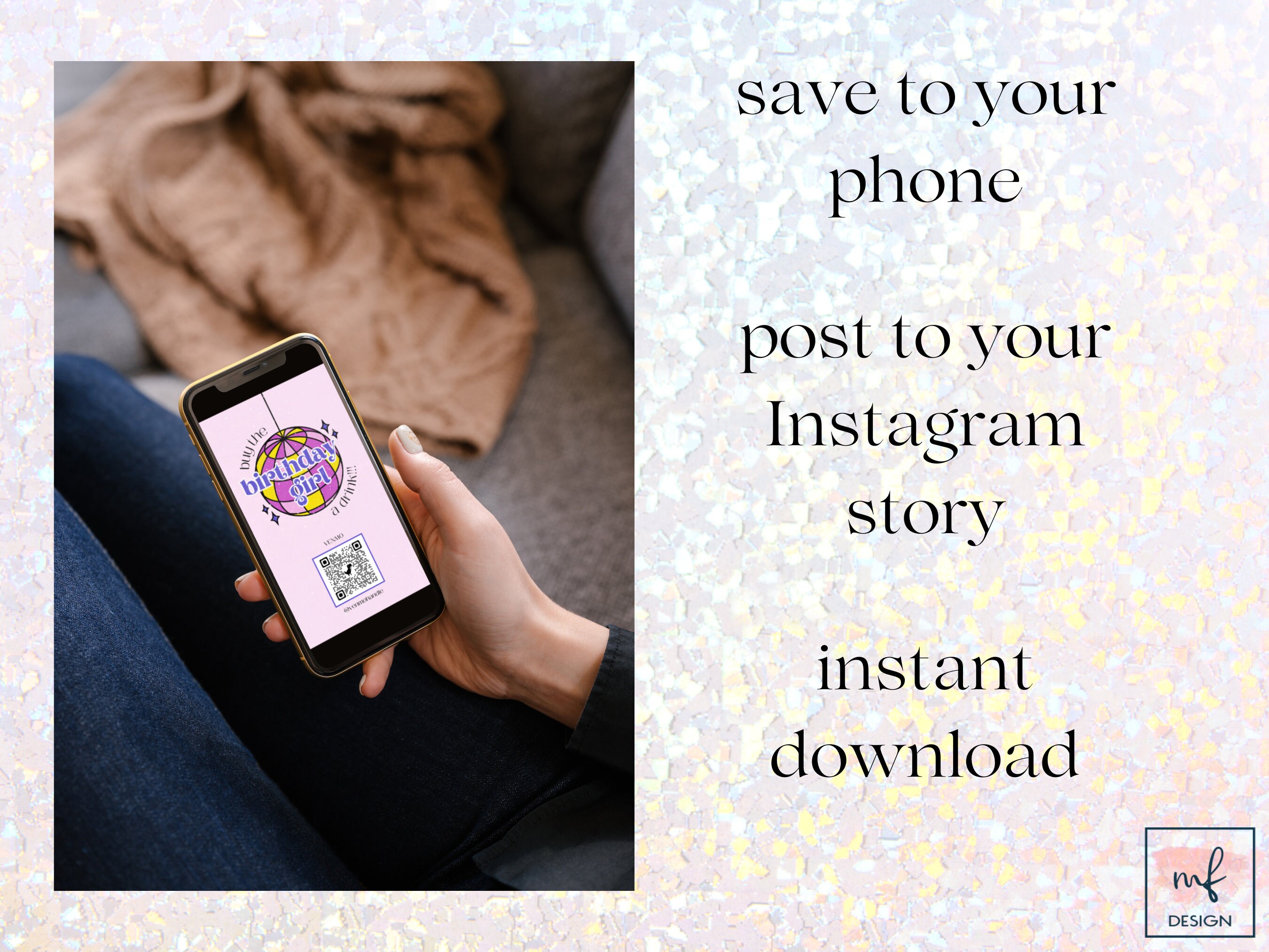 Buy the Birthday Girl A Drink Instagram Story Template Disco Retro ...