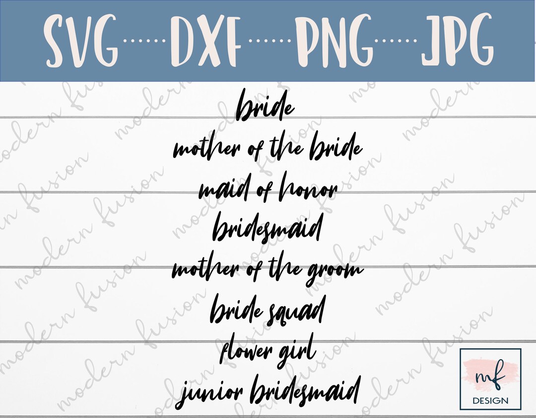 Bridal Party Titles-bsc SVG, SVG Files for Cricut, Bachelorette Svg ...