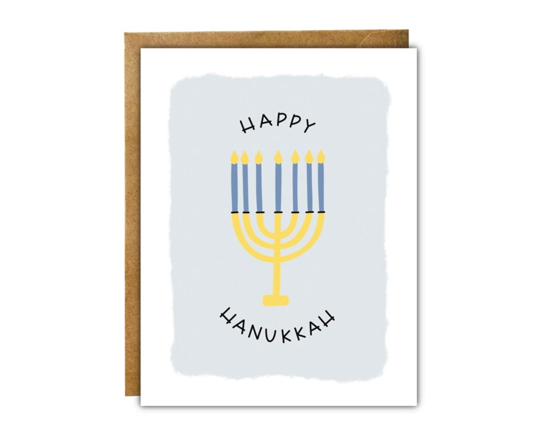 Cute Happy Hanukkah Card | Holiday Greeting Card for Jewish Celebration ...