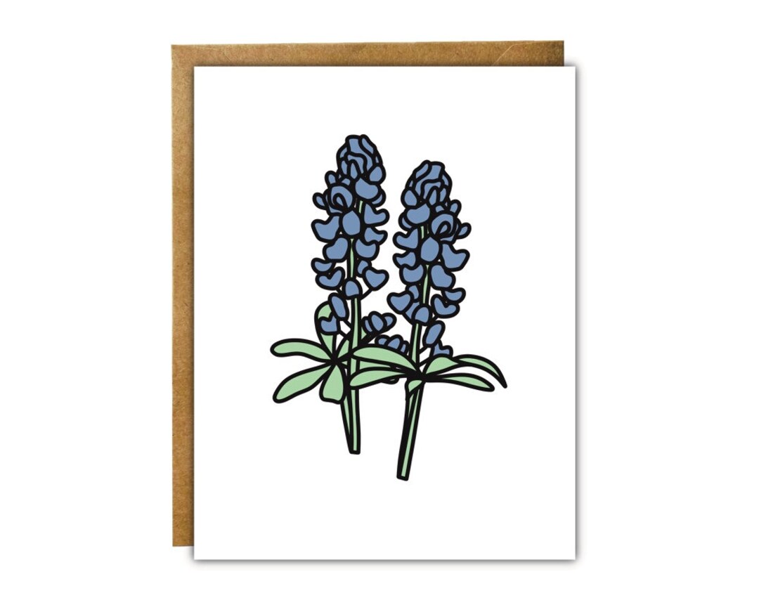 Bluebonnet Floral Thank You Card Blank Greeting Card Doctor Thank You ...
