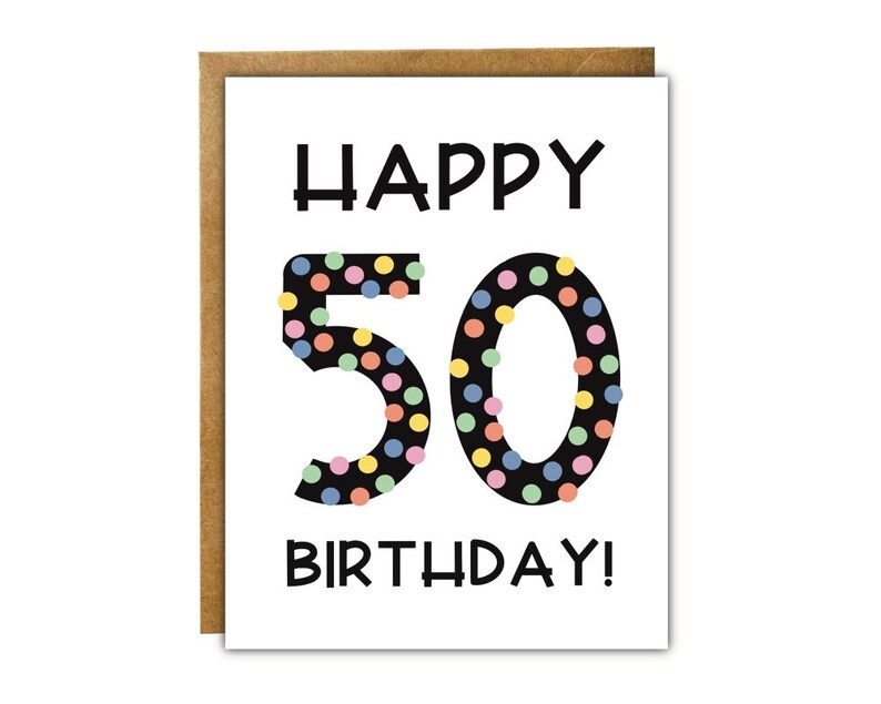 50th Birthday Card 50th Birthday Men Gift From Kids Happy Birthday Gift ...