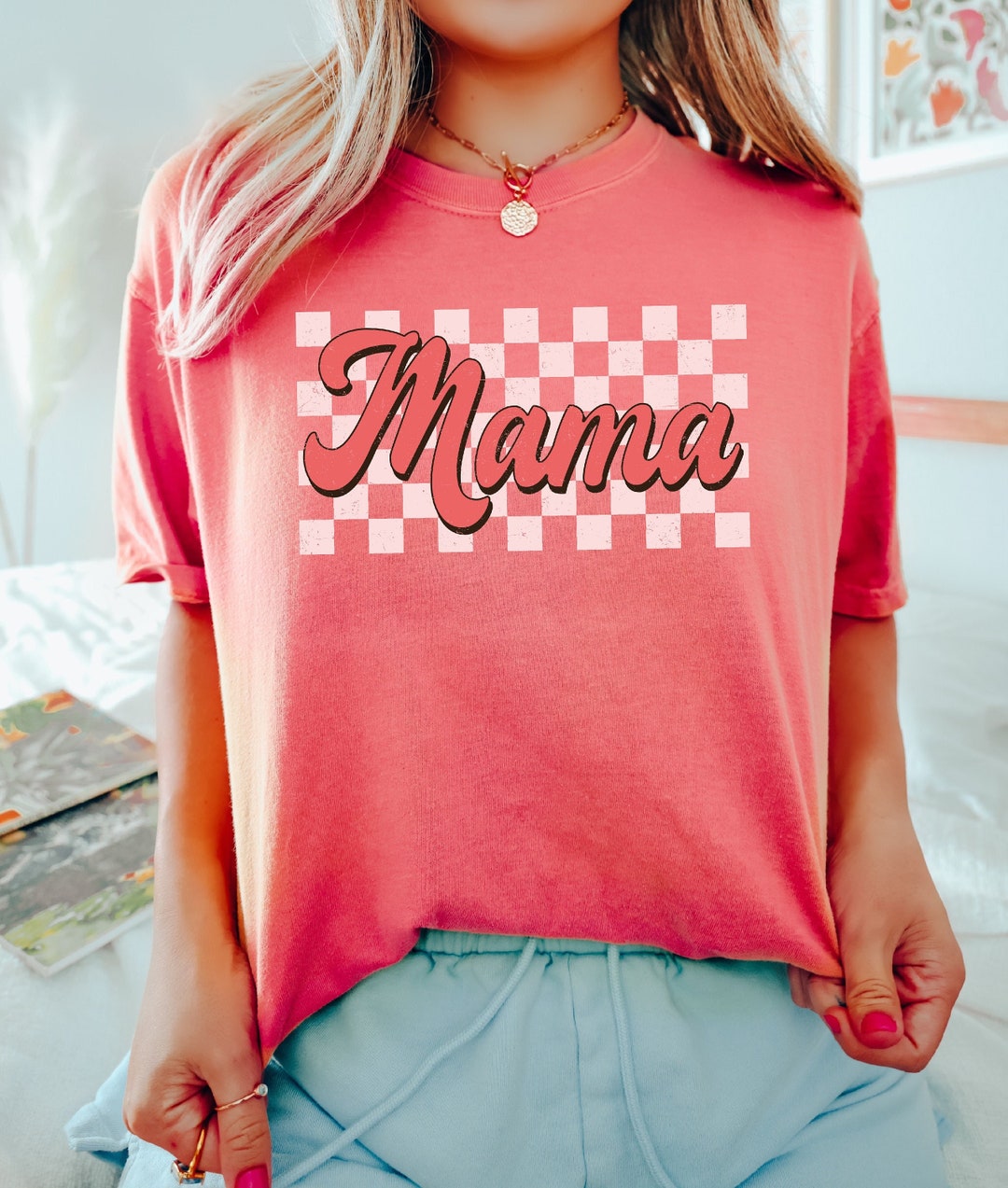 Retro Mama Shirt, Mothers Day Gift for Mom, New Mom Announcement, Cool ...