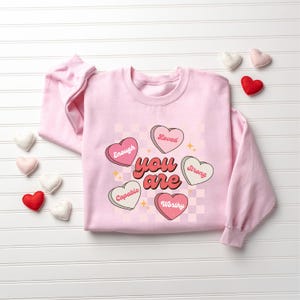 Cute Teacher Valentine Sweatshirt, Retro Heart Sweatshirt, Women's ...