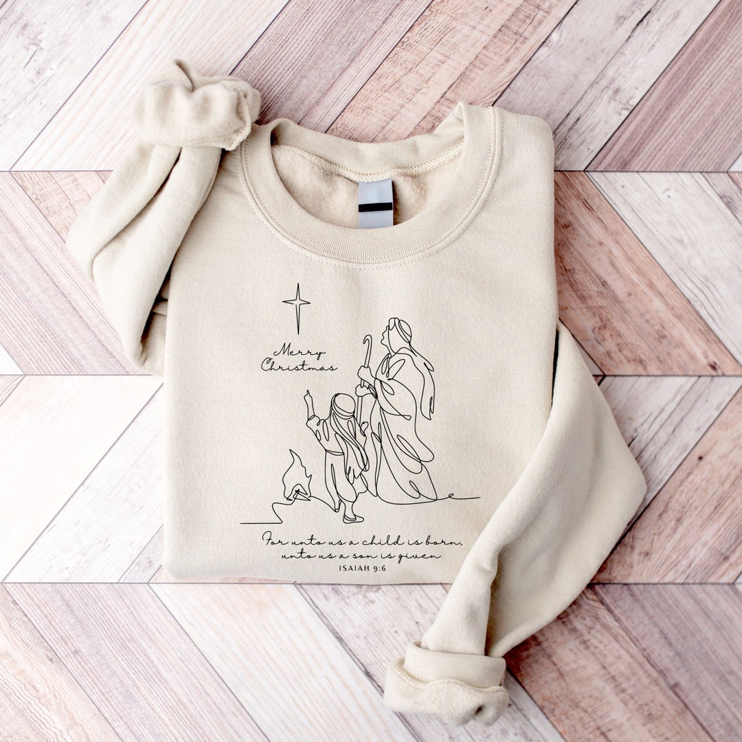 Christian Christmas Sweatshirt, Nativity Scene Sweater, Christmas ...