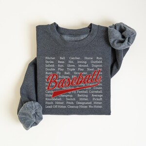 Cute Baseball Sweatshirt, Baseball Lover Gift, Baseball Game Day ...