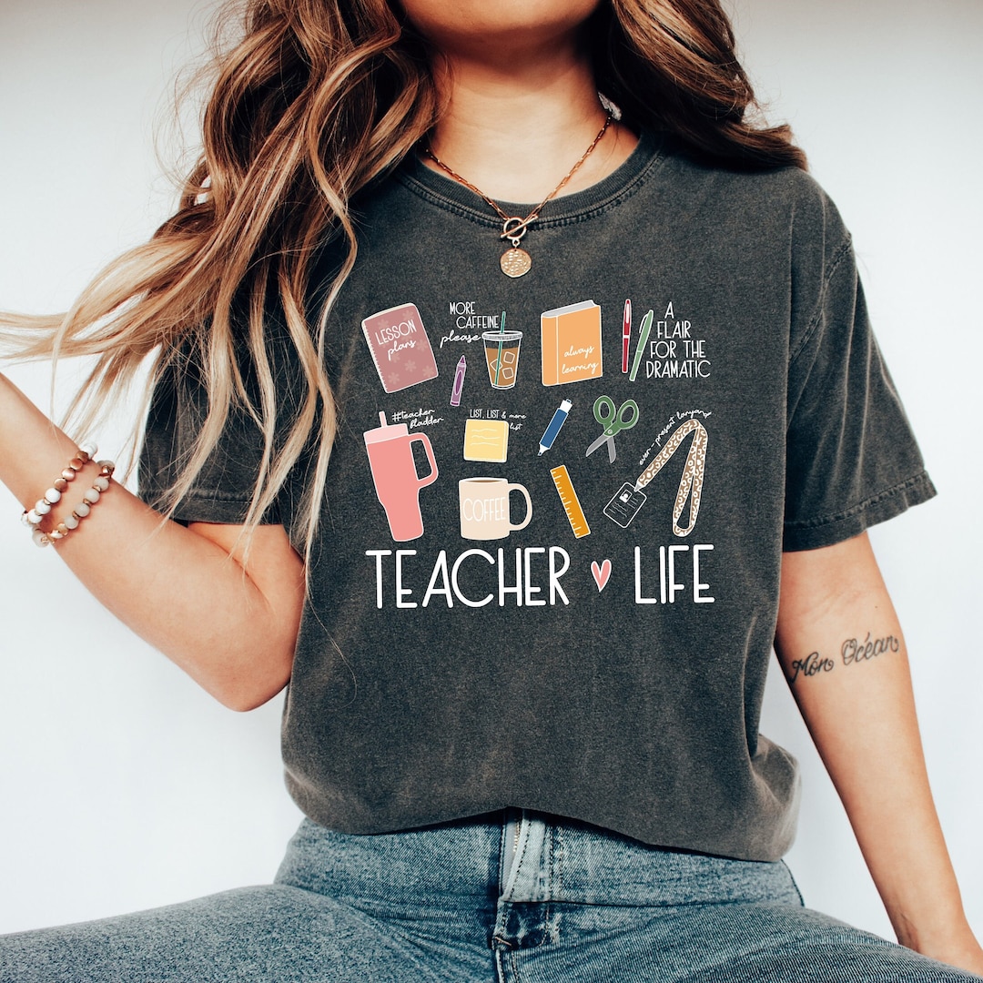 Teacher Life Shirt, Cute School Supplies Shirt, Back to School, Team ...