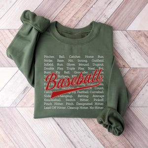 Cute Baseball Sweatshirt, Baseball Lover Gift, Baseball Game Day ...