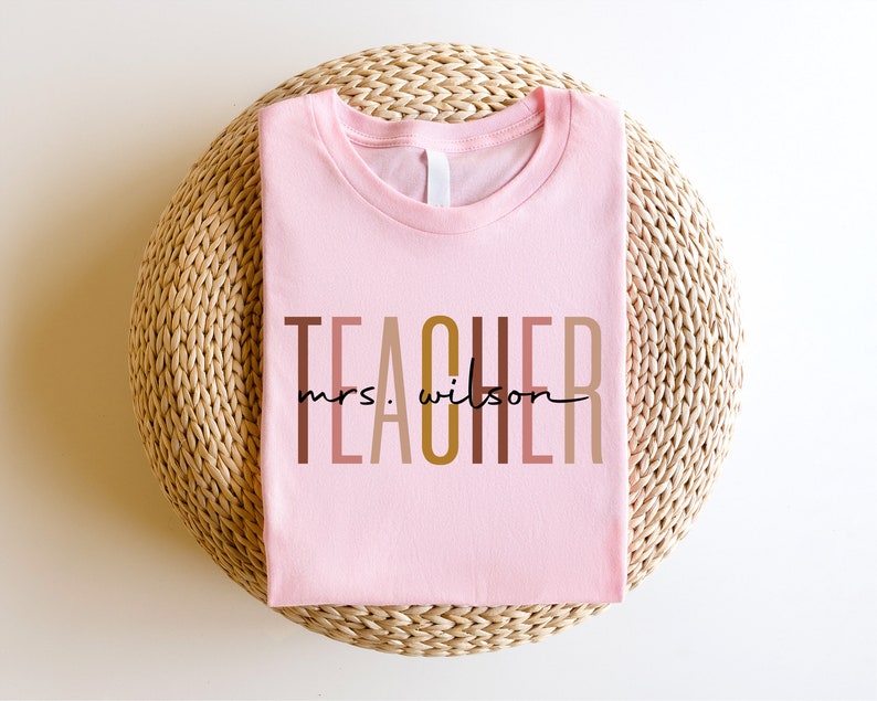 Custom Teacher Last Name Shirt Teacher Mrs Shirt Cute Etsy