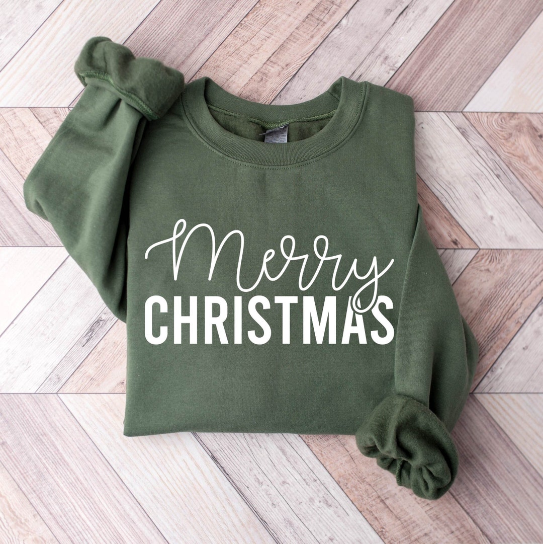 Merry Christmas Sweatshirt, Womens Christmas Shirt, Merry and Bright ...
