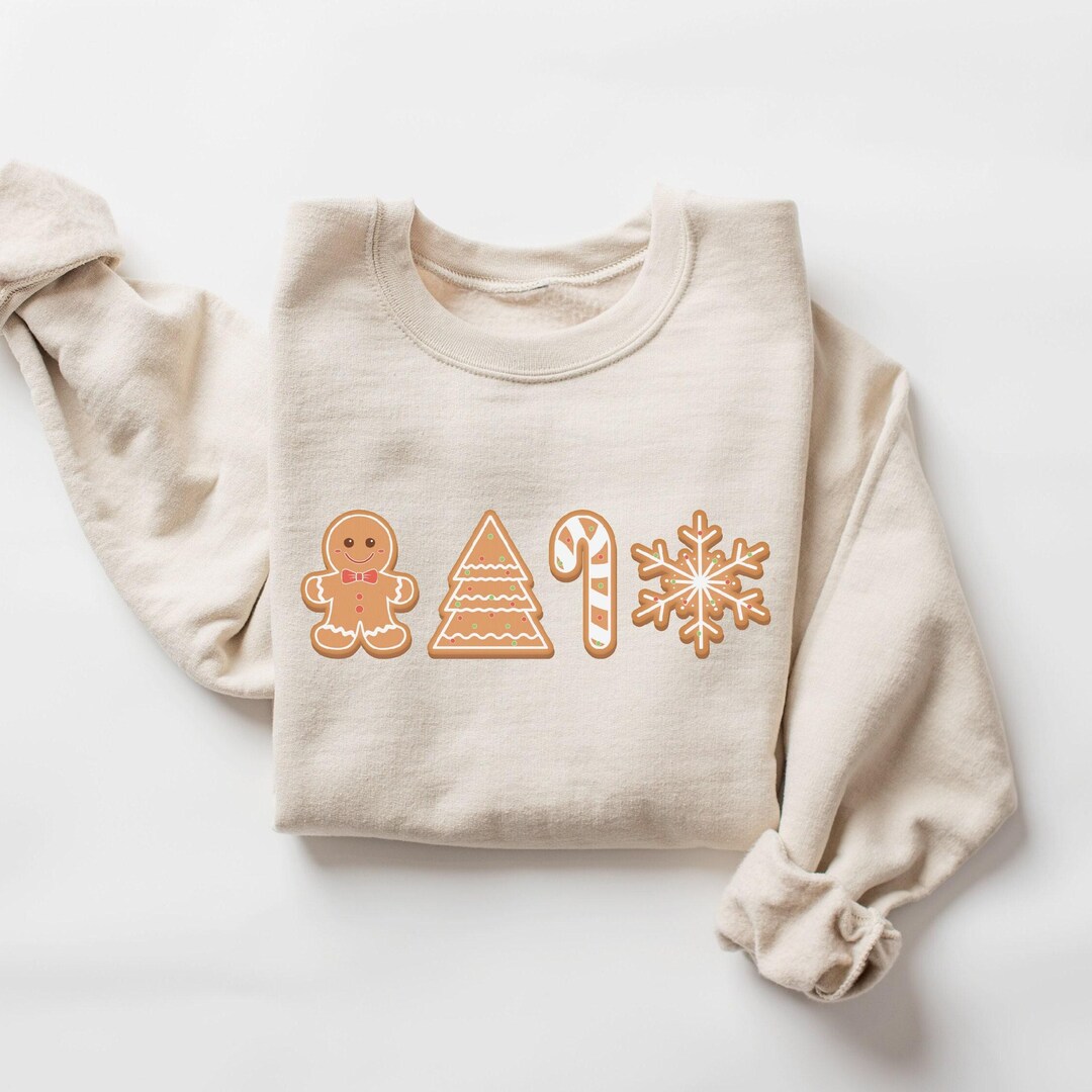 Retro Gingerbread Cookies Sweatshirt, Womens Christmas Sweatshirt ...