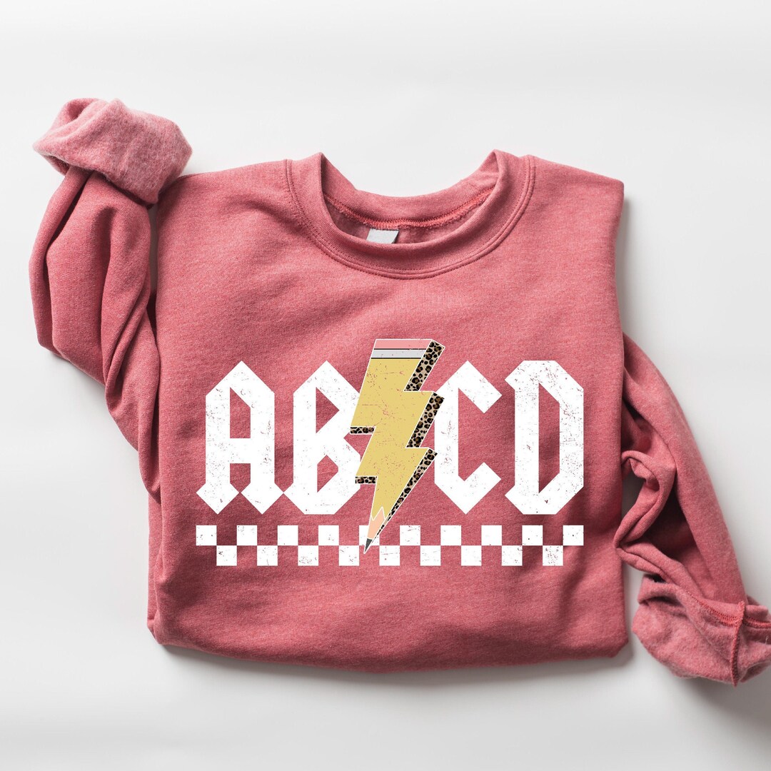 Retro ABCD Teacher Sweatshirt, Cute Teacher Shirt, Kindergarten Teacher ...