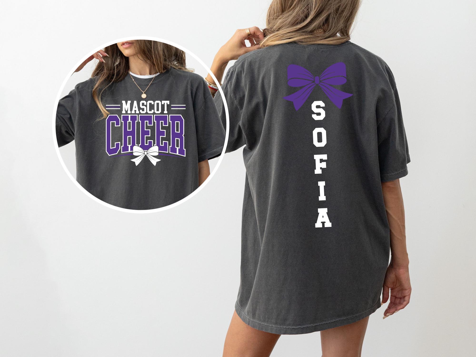 Custom Cheer Shirt With Mascot Name, Personalized Cheerleader Crewneck ...
